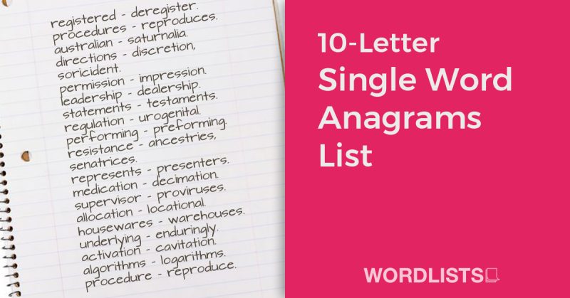 Anagrams Archives - Word Lists