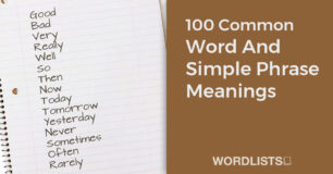 100 Common Word And Phrase Meanings