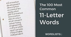 List Of Common 11-Letter Words