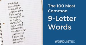 100 Most Common 3-Letter Words