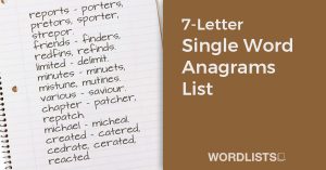 7-Letter Single Word Anagrams List - Word Lists