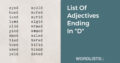 List Of Adjectives Ending In "D"
