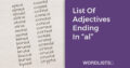 List Of Adjectives Ending In "al"