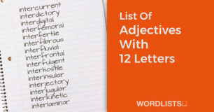List Of Adjectives With 12 Letters