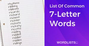 List Of Common 5-Letter Words