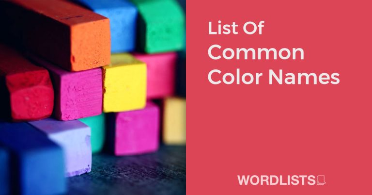 List of Common Synonyms
