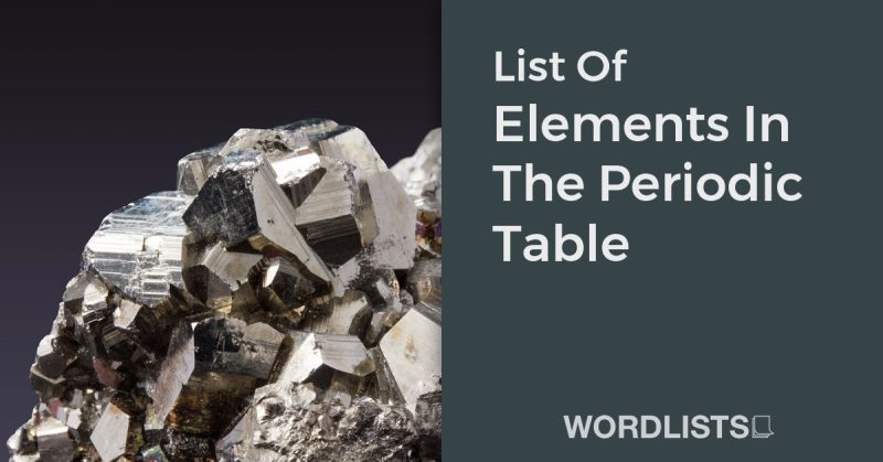 List Of Useful Mnemonics