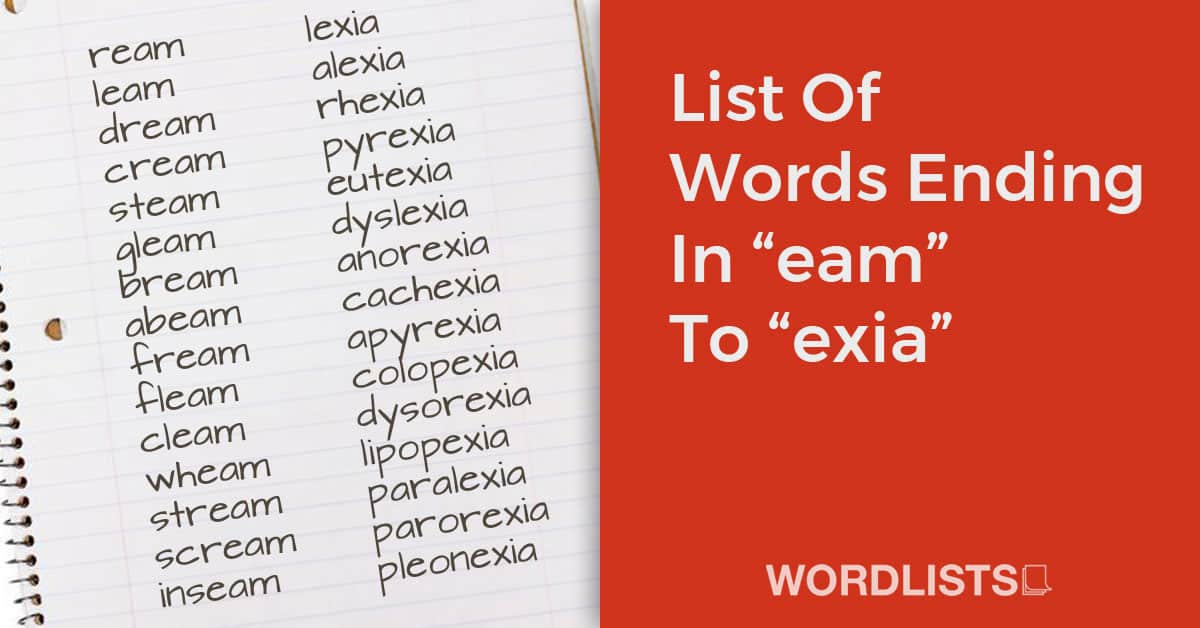 List Of Words Ending In emia 