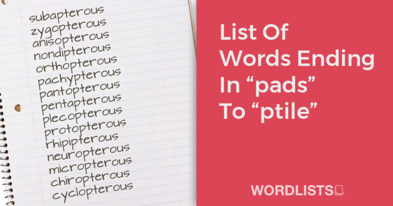 List Of Words With The Suffix "ern"