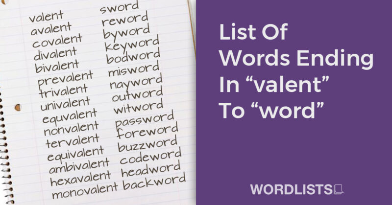 List Of Words Ending In "up"