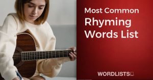 Rhyming Words Archives - Word Lists