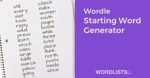 Wordle Starting Word Generator