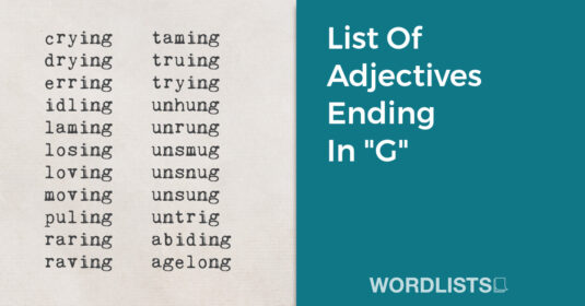 List Of Words Ending In "all"