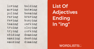 List Of Adjectives Ending In "ing"