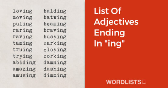 List Of Adjectives Ending In "ing"