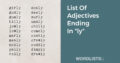 List Of Adjectives Ending In "ly"