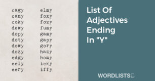 List Of Adjectives Ending In "Y"