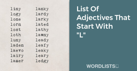List Of Adjectives That Start With "L"