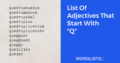List Of Adjectives That Start With "Q"