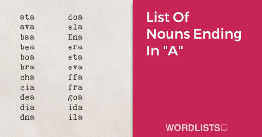 List Of Words Ending In "at"