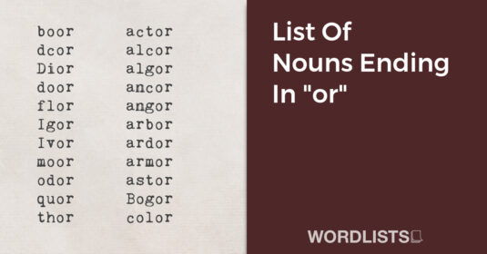 List Of Words Ending In "ing"