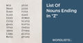 List Of Nouns Ending In "Z"