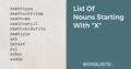 List Of Nouns Starting With "X"