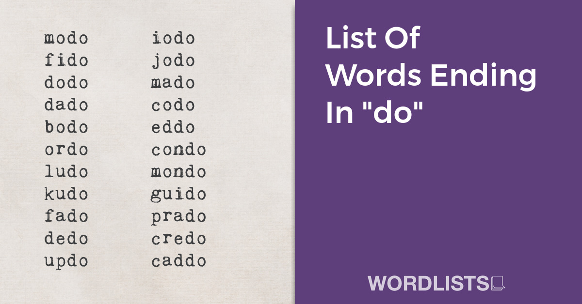 List Of Words Ending In up 