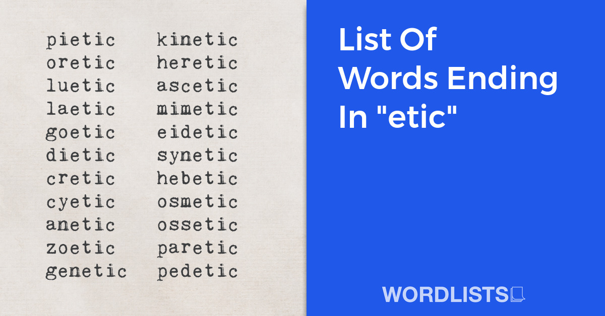 List Of Words Ending In ology 