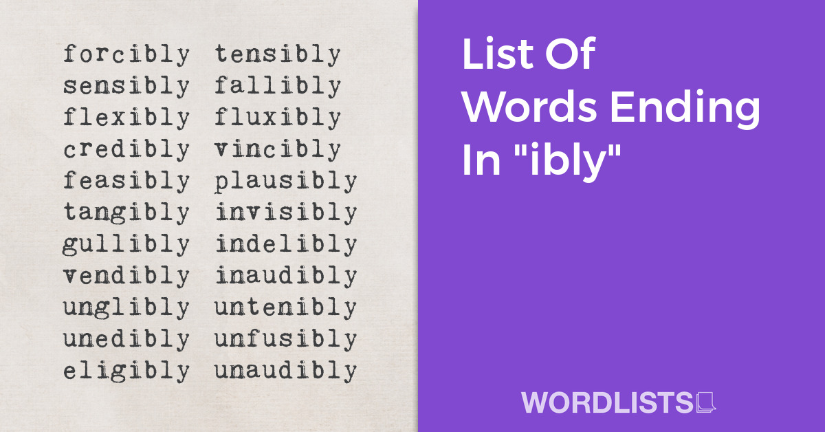 List Of Words Ending In ssed 