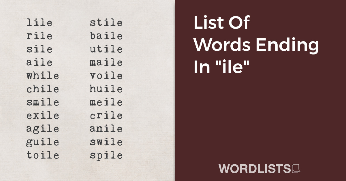 List Of Words Ending In ie 