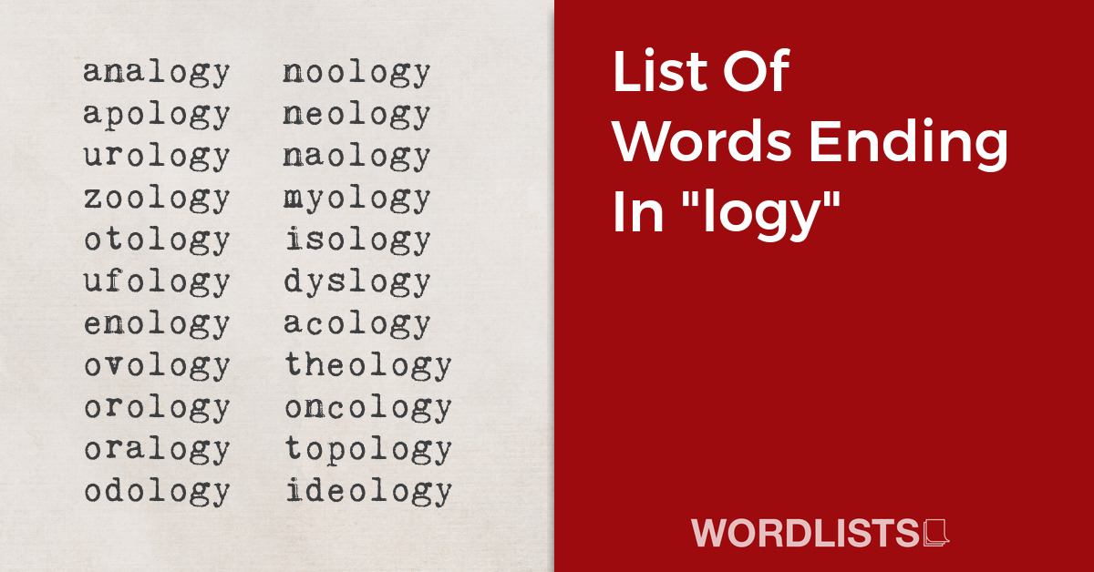 List Of Words Ending In ow 