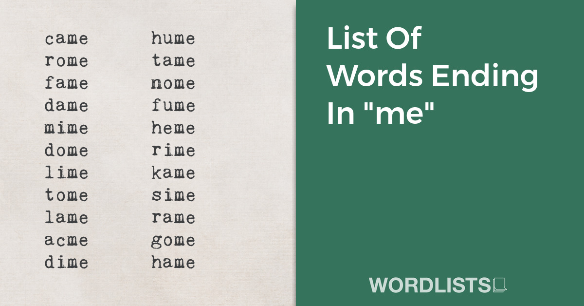List Of Words Ending In ff 