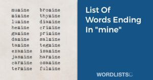 List Of Words Ending In "ge"