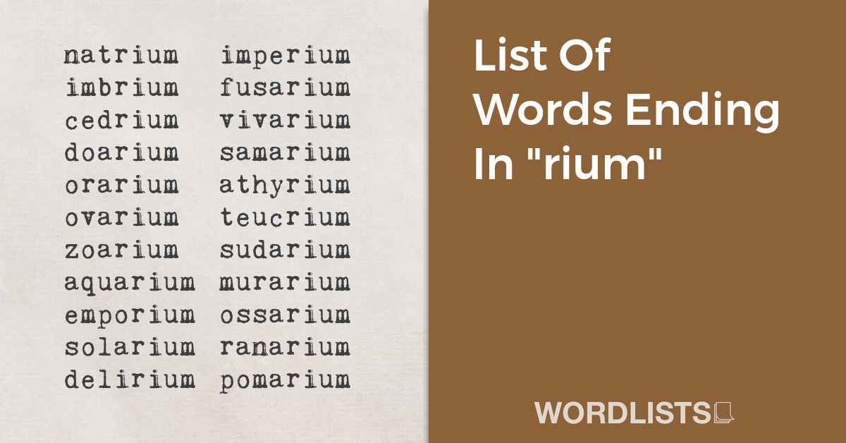 List Of Words Ending In ture 
