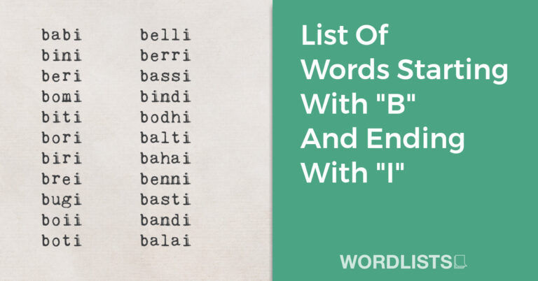 List Of Words Ending In "ble"