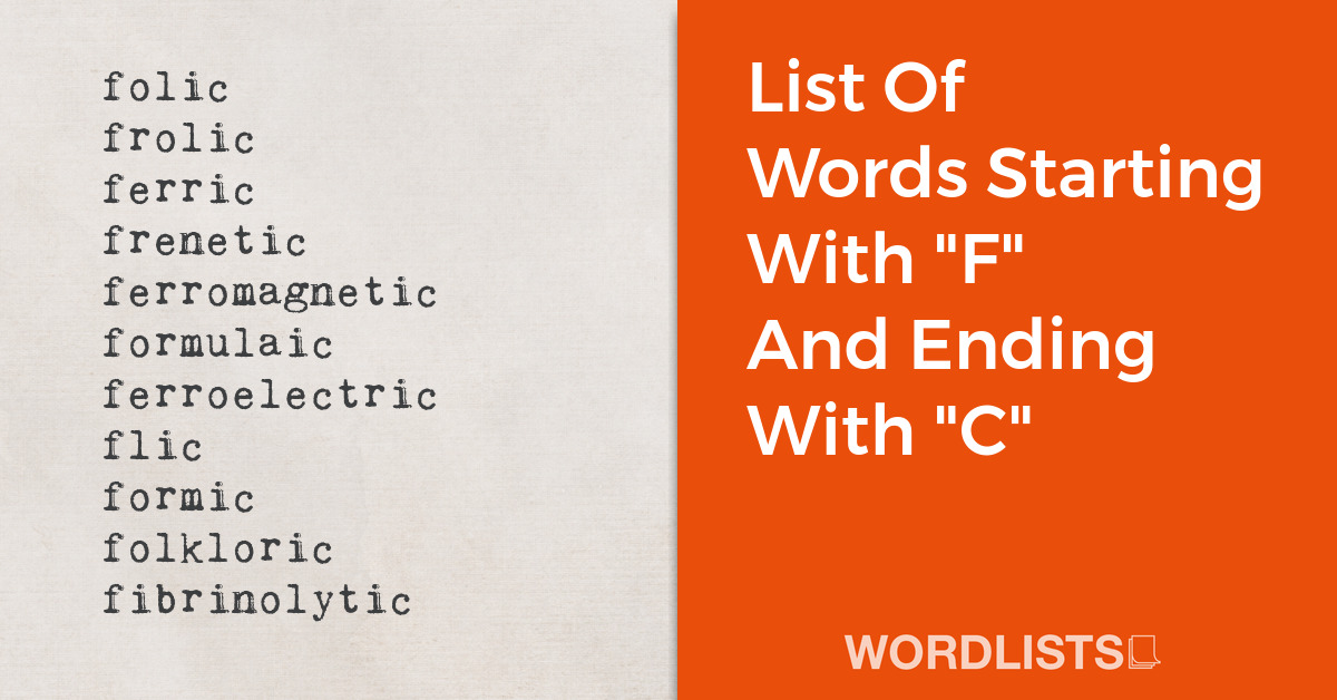 List Of Words Starting With S And Ending With F 