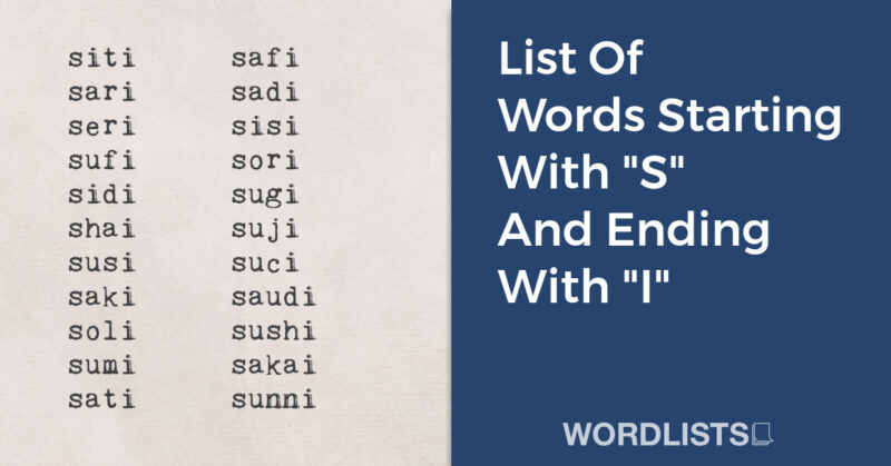 List Of Words With The Suffix "id"