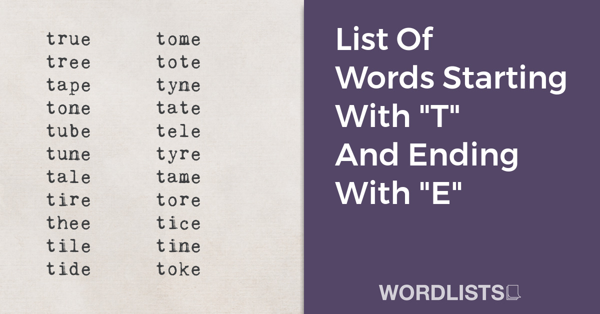 List Of Words Starting With L And Ending With T 