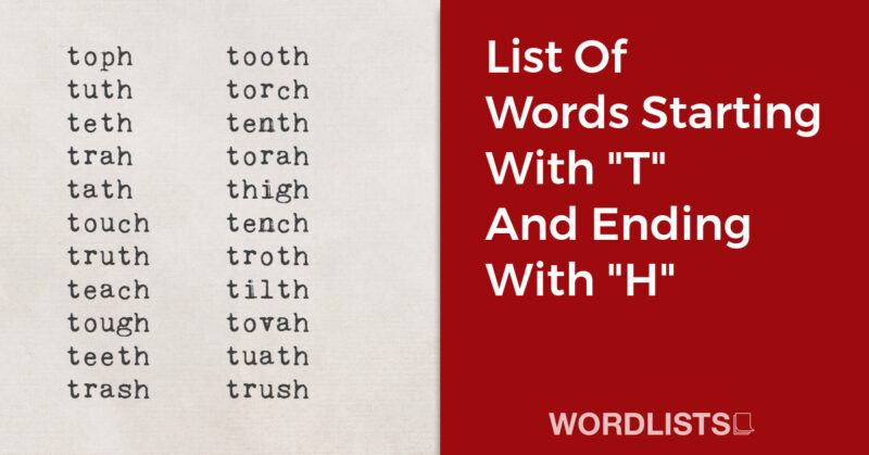 List Of Nouns Starting With "T"