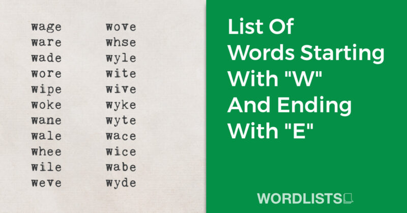 List Of Words Ending In "en"