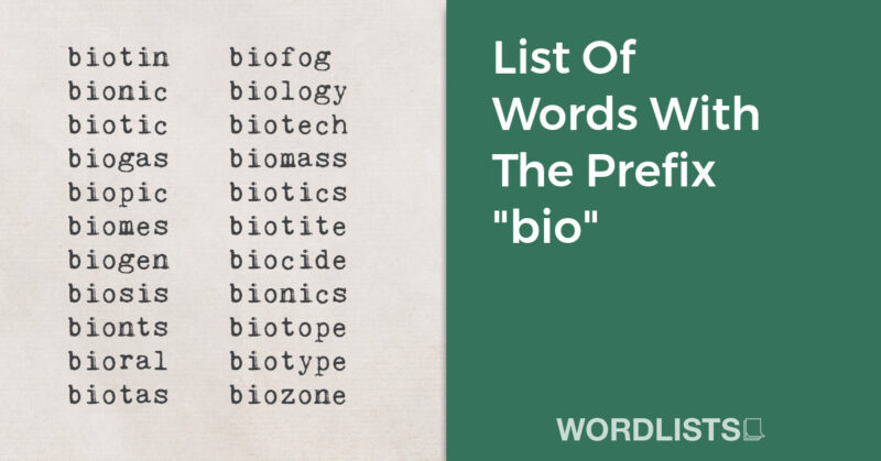 List Of Words With The Prefix "multi"