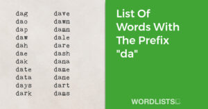 List Of Words With The Prefix "bi"