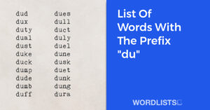 List Of Words With The Prefix "poly"