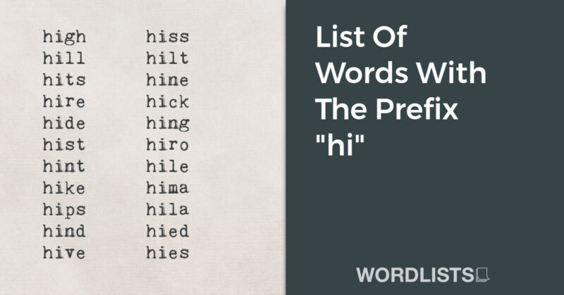 List Of Words With The Prefix "hyper"