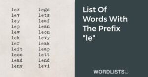 List Of Words With The Prefix "bi"