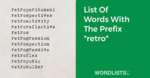 List Of Words With The Prefix "post"