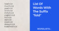 List Of Words With The Suffix "fold"