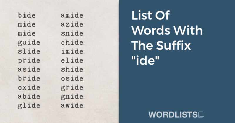 List Of Words With The Prefix "mid"
