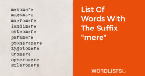 List Of Words With The Suffix "arian"